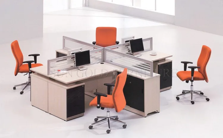 Modern Workstation Office Furniture for 3 Person Teams