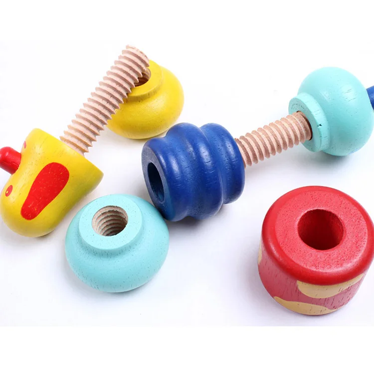 Diy Custom Handmade Wooden Stacker Toys Screw Nut Disassembly And ...