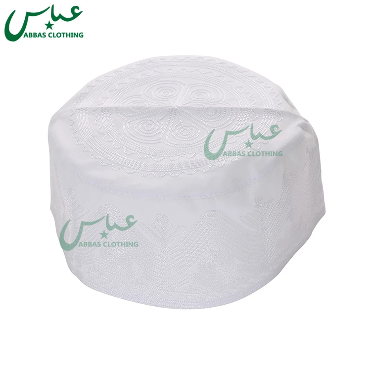 White Prayer Men Cap Islamic Hat Embroidered Saudi Soft Caps - Buy ...