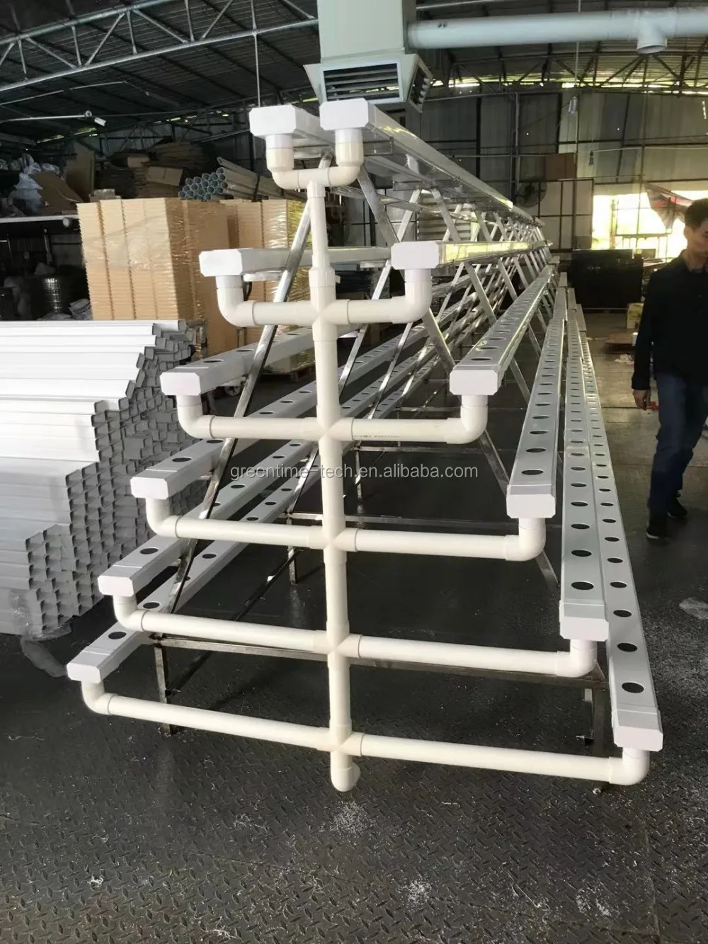 A Frame Pvc Pipe Vertical Hydroponic System Grow Lettuce In Greenhouse ...