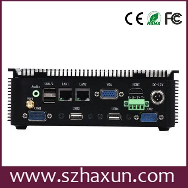 Rack Mounted Industrial Fanless Mini Pc Rail Din,Dual Lan Intel Fanless ...