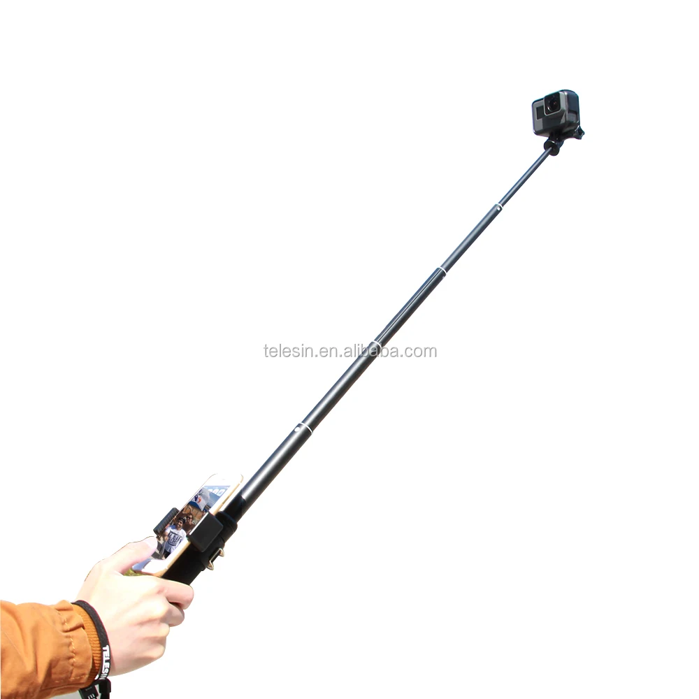 Go Pro Selfie Stick With Mini Tripod And Cell Phone Clip Holder For Go ...