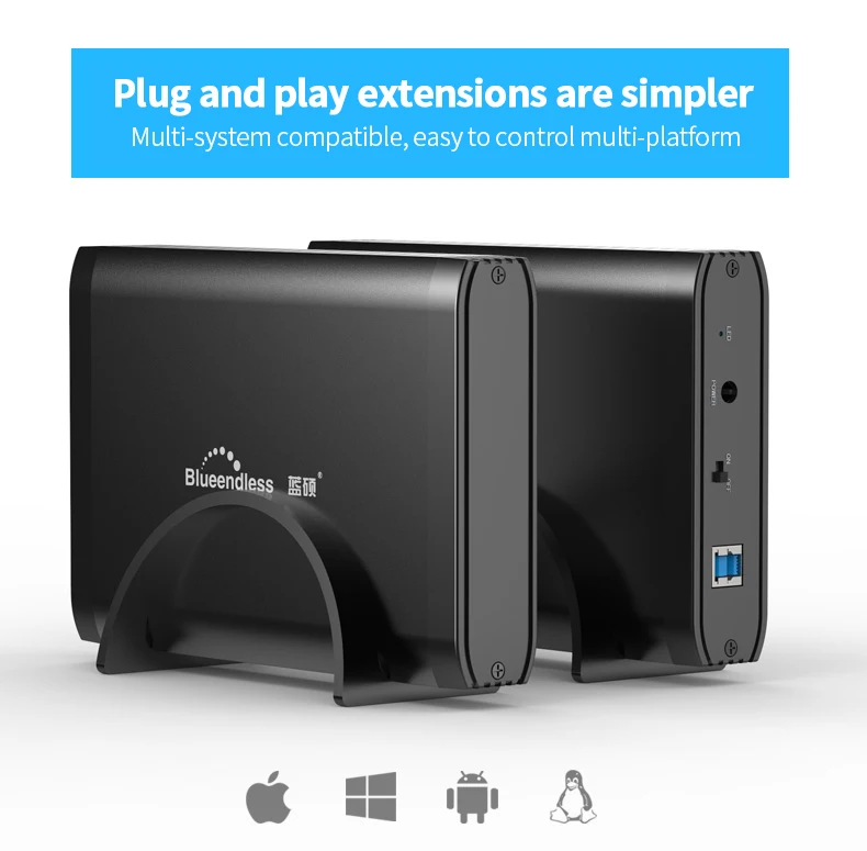 Blueendless Aluminium 6gbps External Removable Hard Drive Harddisk ...