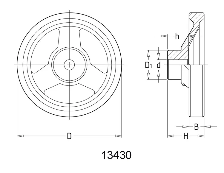 HL.13430 Stainless Steel Control Handwheel with Handle