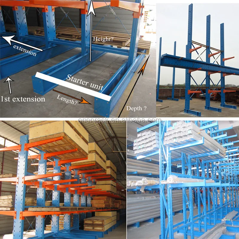 Multi-tier Industrial Pipe Rack / Customized Warehouse Cantilever Rack ...