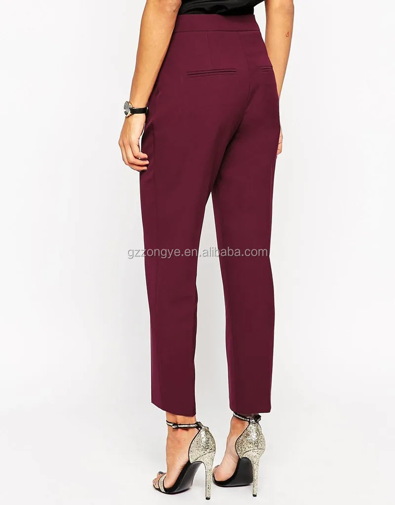 Office Wear Women Slim Fit Pants Latest Design Trousers And Pants - Buy ...