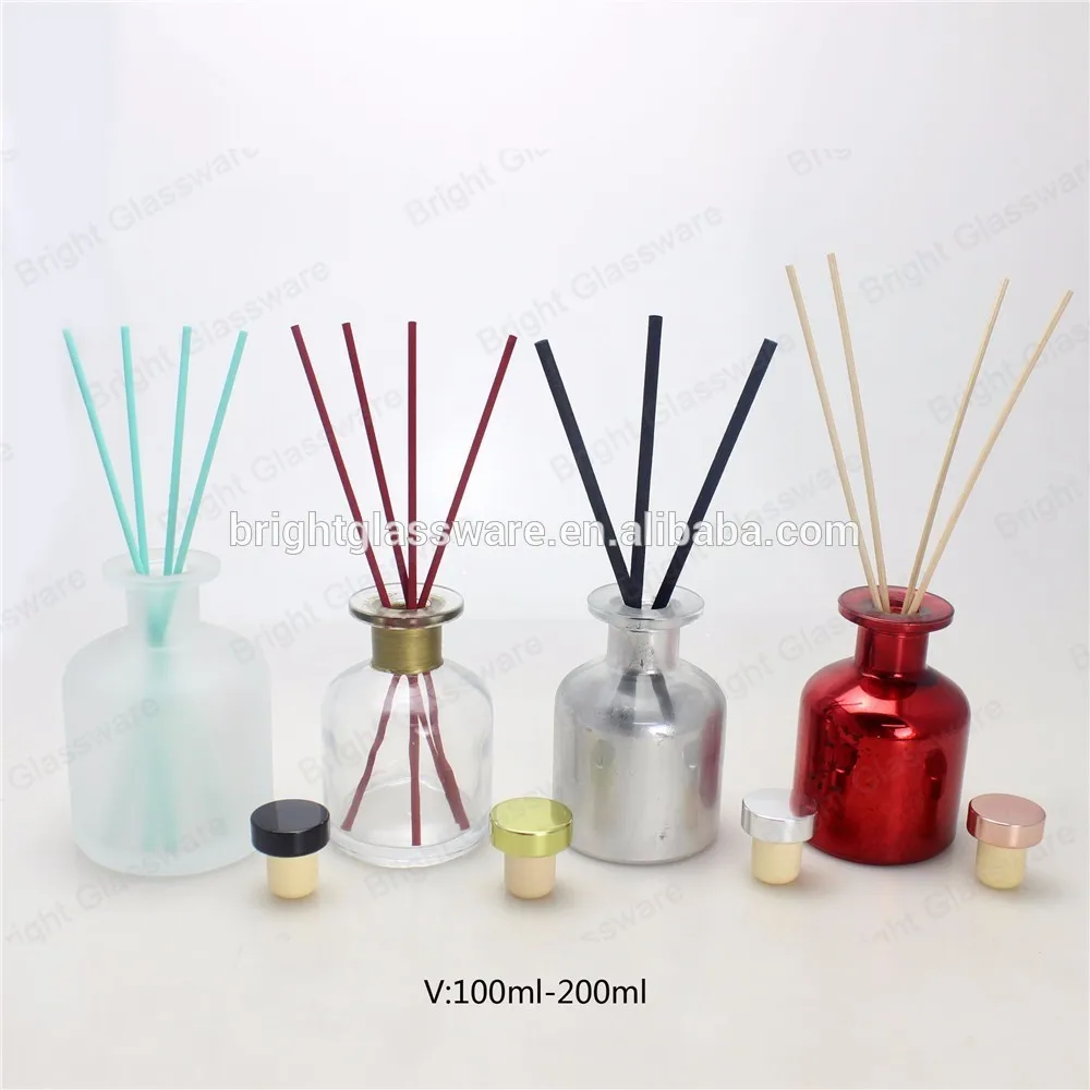 Multi-colored 200ml Glass Diffuser Bottles With Gold Foil Neck Empty ...