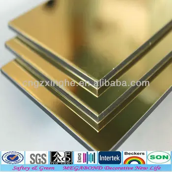 Gold Mirror Finish Acp Exterior Wall Mirror Acp - Buy Mirror Finish Acp ...