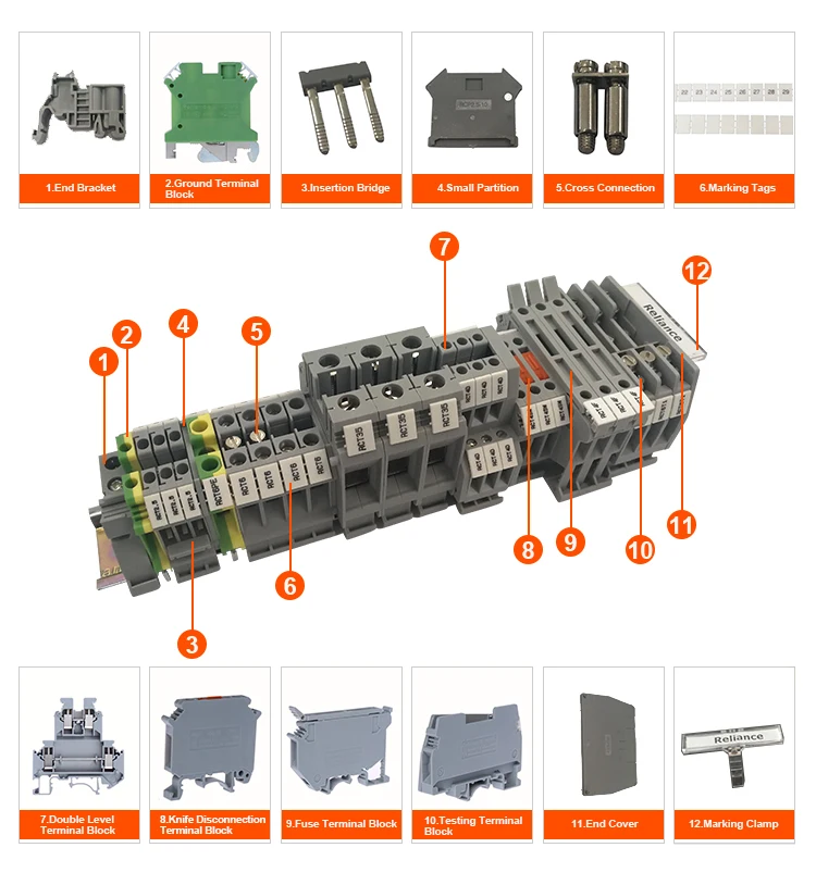 Factory Price 4mm2 Screw Type Din Rail Mounting Electric Connector ...