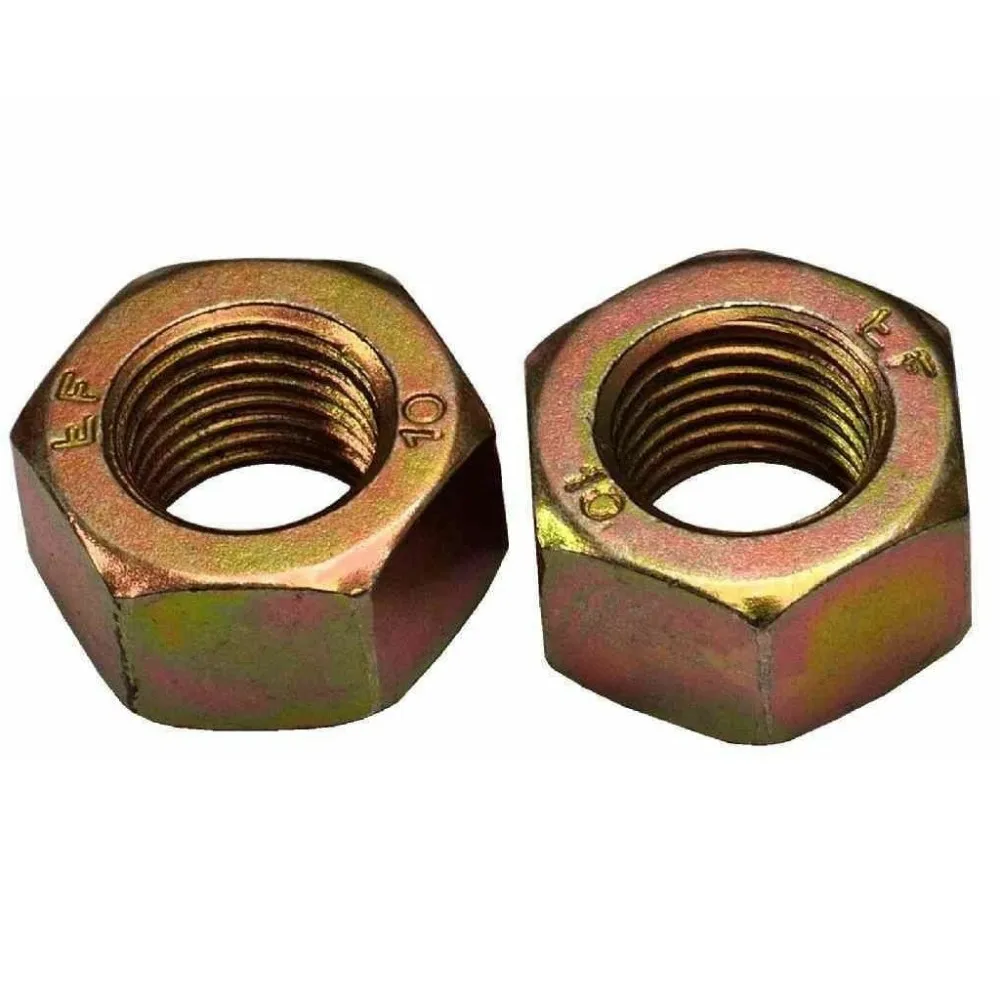 M14 X 1.5 Metric Fine Yellow Zinc Coated 10 Grade Steel Hex Head Full ...