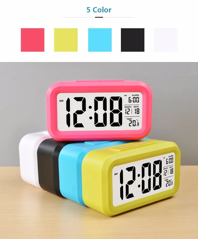 LCD Electronic Calendar Analog Clock with Snooze Function