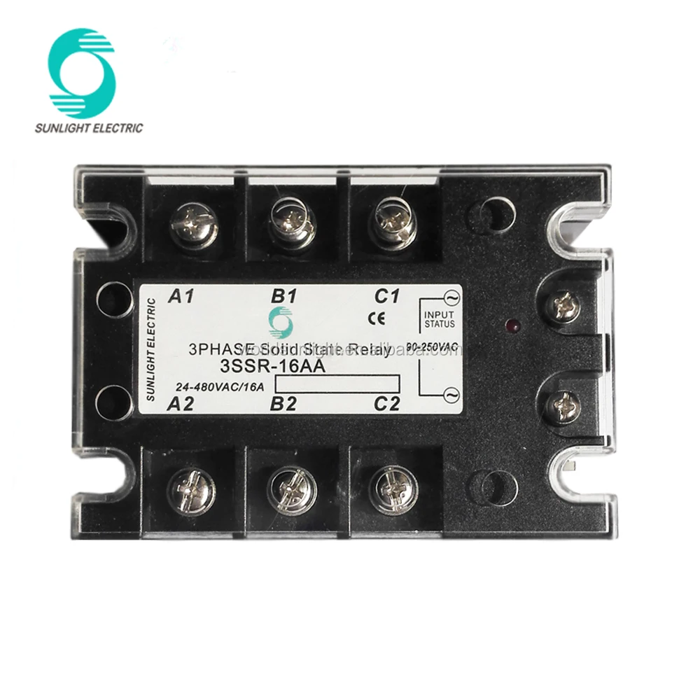 3ssr-16aa 16a 90-250vac Input 24-480vac Output Solid State Relay Ssr 3 ...