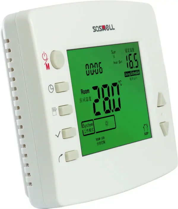 Large Screen Multi Stage Programmable 24v Room Thermostat - Buy Battery ...