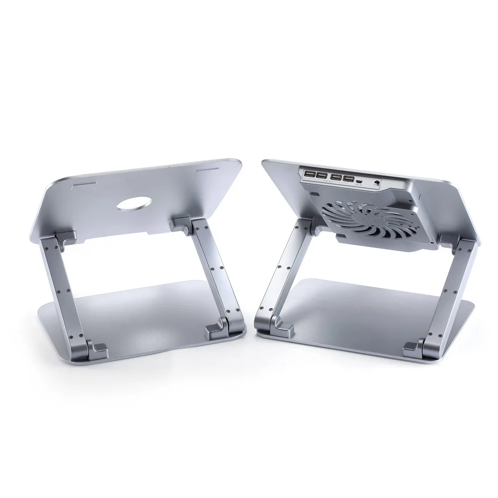 Height Adjustable Foldable Laptop Stand with Cooling Fan