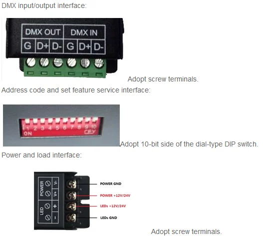 1 Channel Dmx Controller Dmx Decoder 12-24v 25a 300w Dmx 512 Light ...