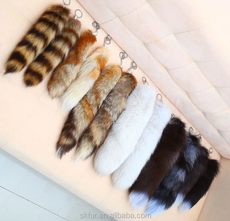Factory Wholesale Big And Fluffy Raw Or Dyed Real Fox Tails For ...