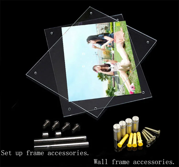 Screw Standing Clear Acrylic Sheet Photo Frames - Eco-friendly