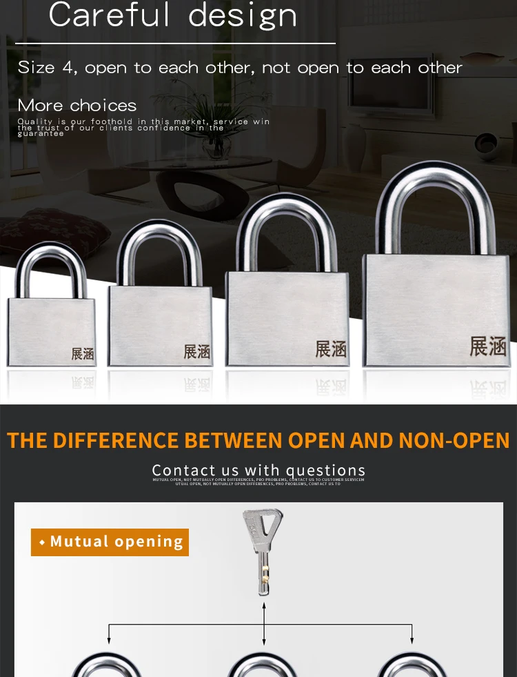 304 Stainless Steel Rustproof And Waterproof Rectangle Padlock Is ...