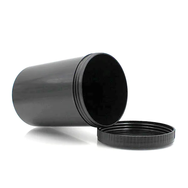 1 Liter Black Cylinder PP Plastic Container for Food Storage
