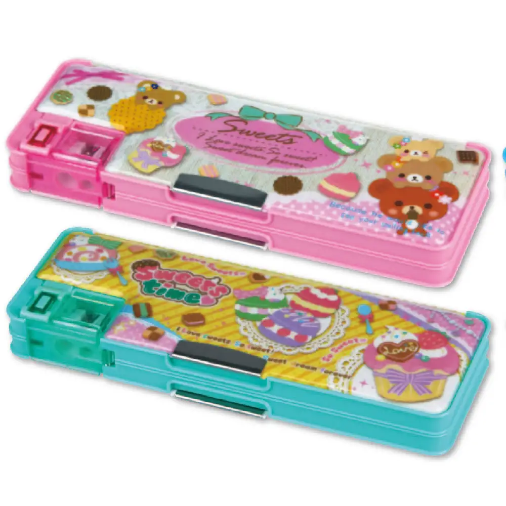 School Kids Multifunction Cartoon Pencil Box Plastic Pen Box With ...