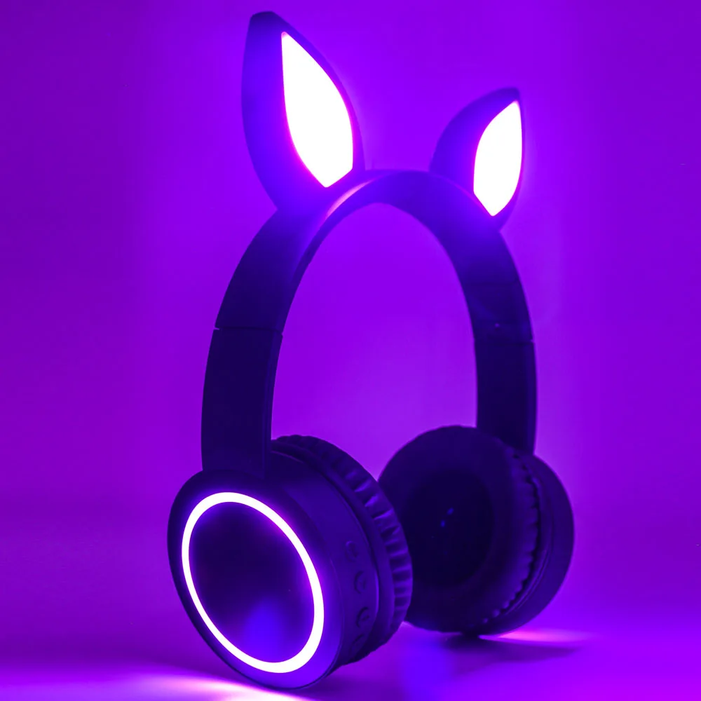 Best Gift Stylish Led Ears Headsets Color-change Glowing Foldable ...