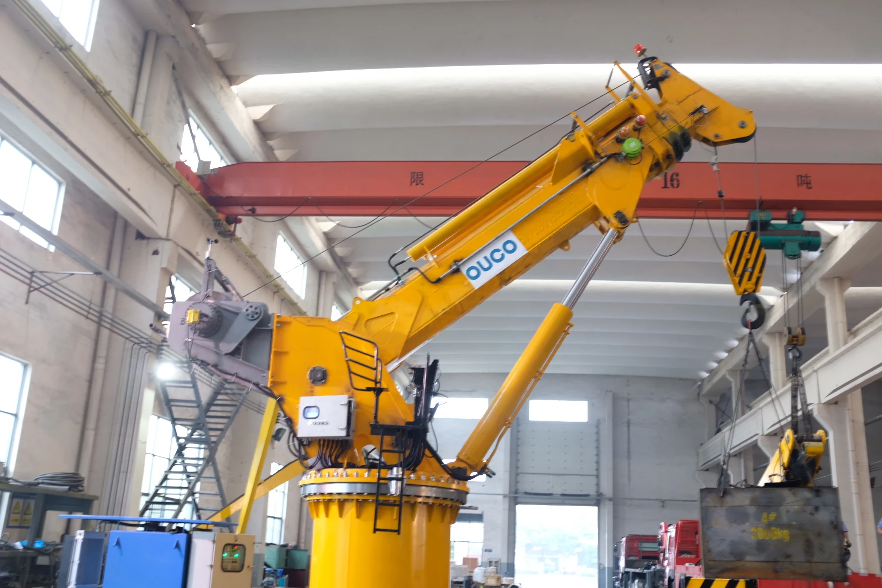8 Ton Floating Crane Barge Deck Pedestal Telescopic Boom Marine Crane ...