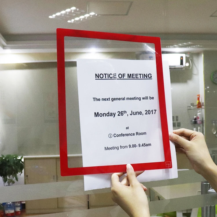 Multipurpose No Residue Adhesive Plastic Sign Holder Poster Pocket ...