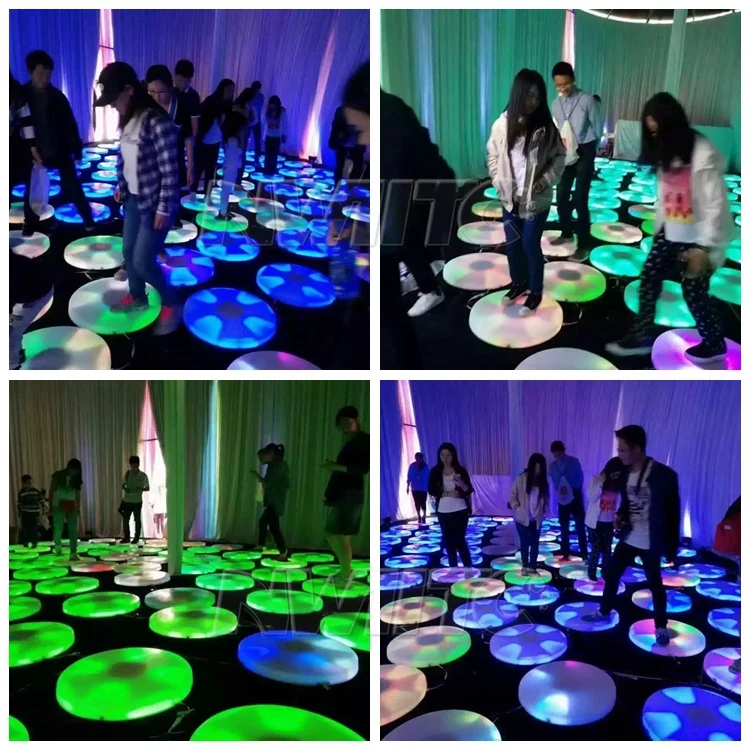 Disco Dj Portable Panels Tiles Interactive 50cm Round Led Dance Floor ...