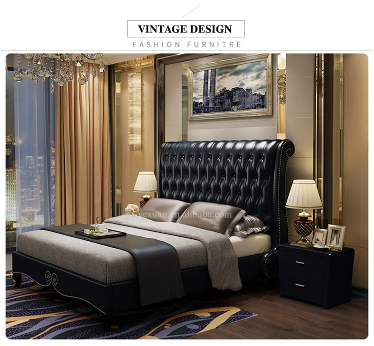Shop Our American Style King Size Wooden and PU Leather Bed