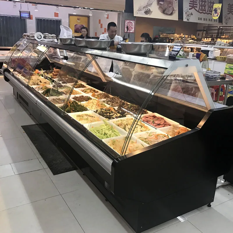 Butchery Shop Glass Door Service Counter Deli Meat Show Case ...