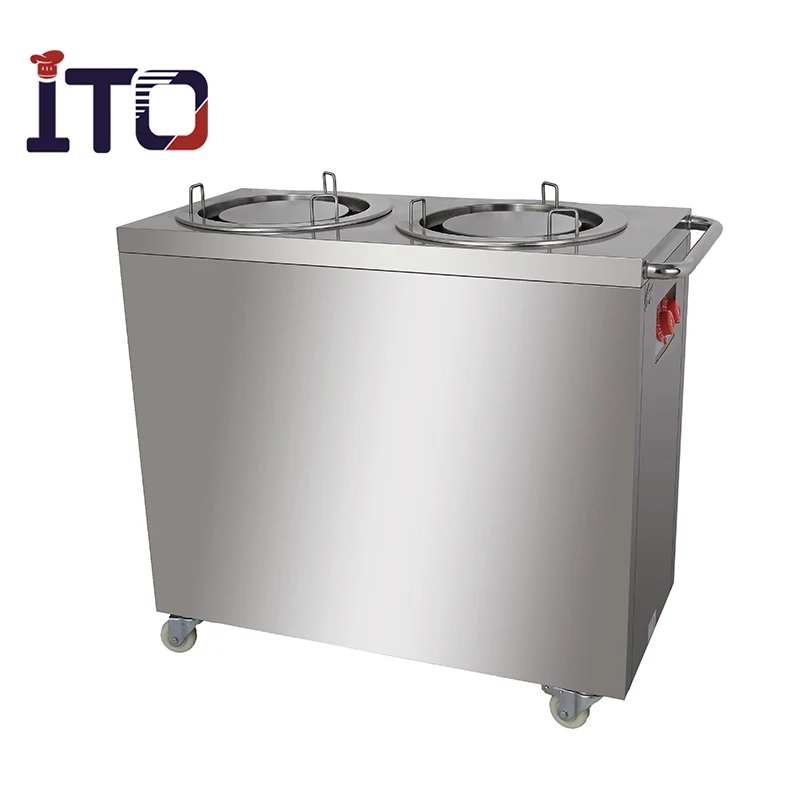 B005-2 Restaurant Kitchen Double Holder Plate Warmer Cart /mobile Food ...