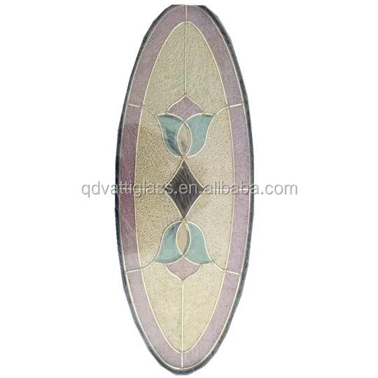 Decorative French Oval Glass Door Inserts Stained Glass Door Insert ...