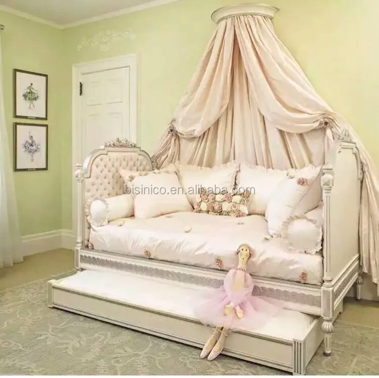 Victoria Style Solid Wood Carved Kid's Daybed,Ornate Design Children's ...