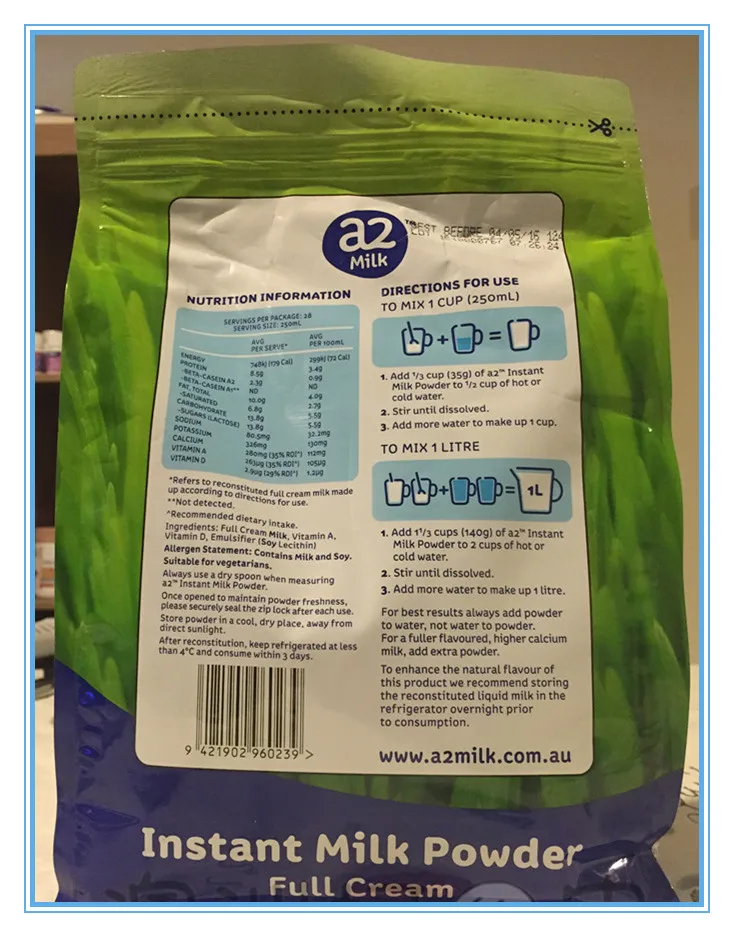 Milk Powder Product Type and Bag Packaging - A2 Milk Powder