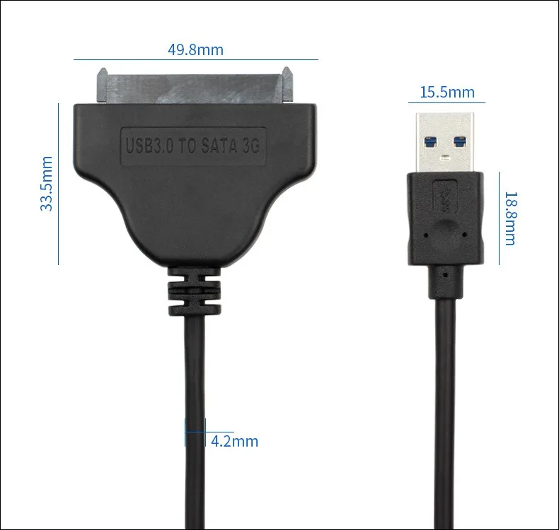 Usb 3.0 To 2.5" Inch Sata 22 Pin Hdd Ssd Hard Drive Disk Power Adapter ...