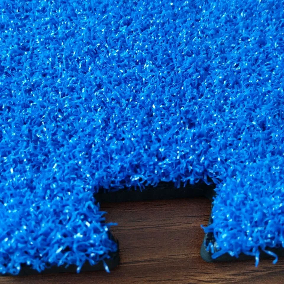 2017 Wholesale Blue Color Interlocking Artificial Grass Turf Easy To ...