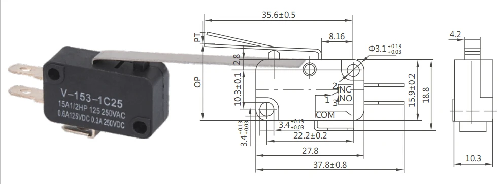 Kw Series Ip65 Long Life 3 Position Micro Switch - Buy 3 Position Micro ...