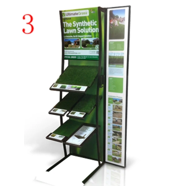 Custom Garden Shop Pos Cardboard Artificial Grass Display Stand