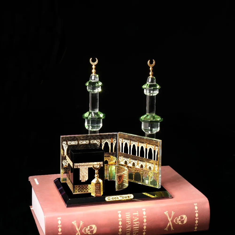 MH-LP0252 Glass Tower Kaaba Islamic Gift with Book