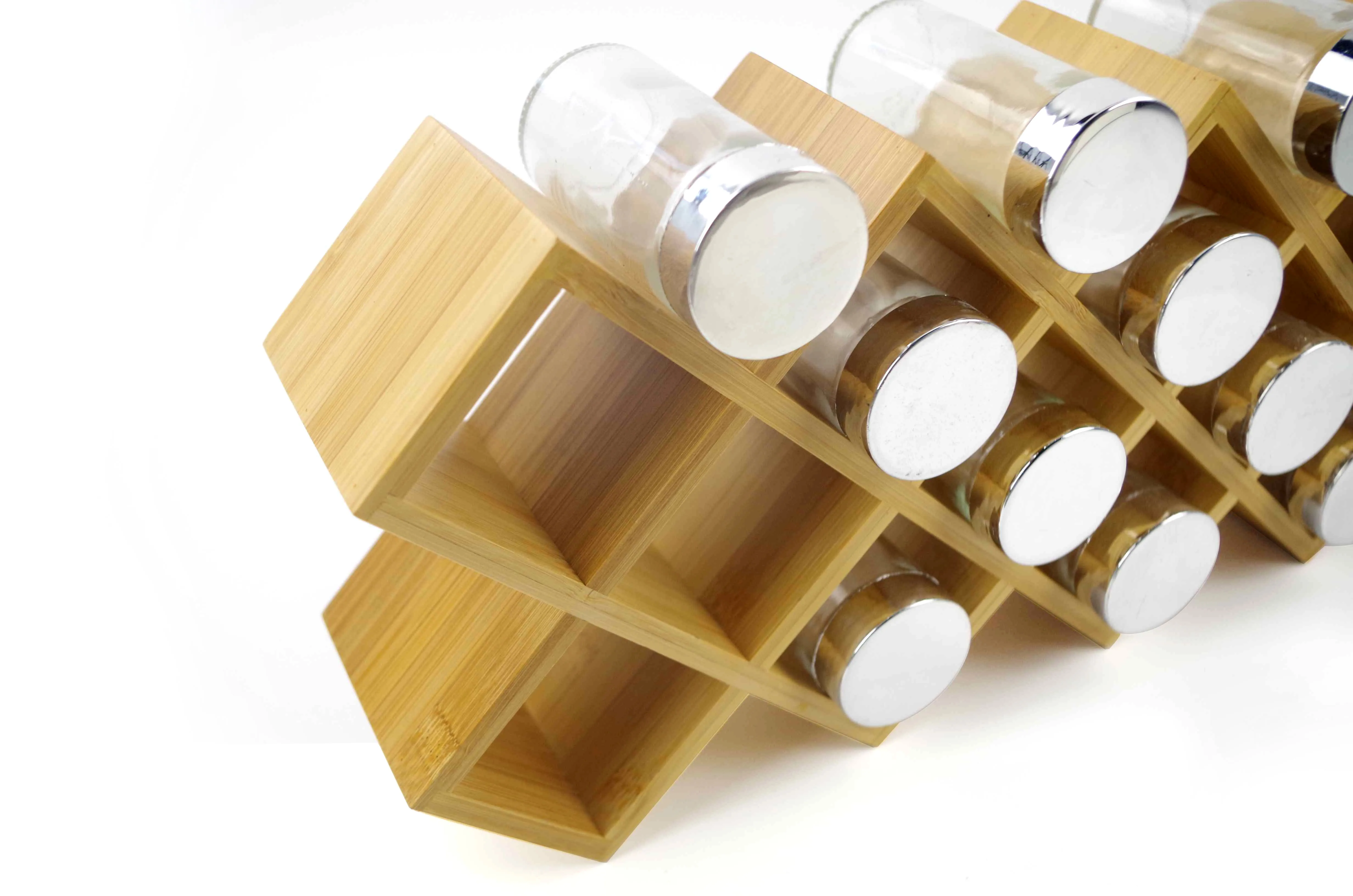 3 Layers Spice Rack Bamboo Spice Organizer Rack Seasoning Port ...