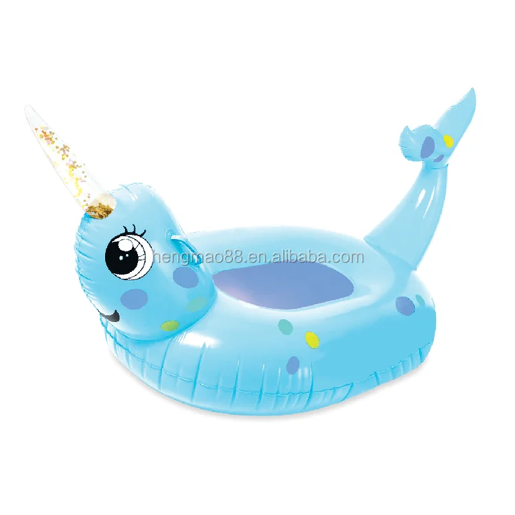 105cm Kids Inflatable Pool Ride-on Narwhal Whale Pool Float - Buy ...