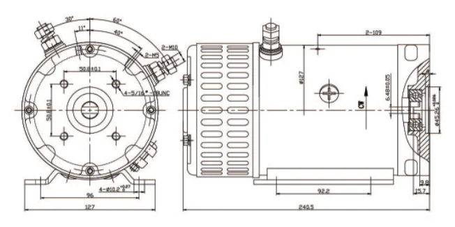 3kw Hydraulic Dc Motor 24v High Torque S2 Duty - Buy Dc Motor 3kw 24v ...