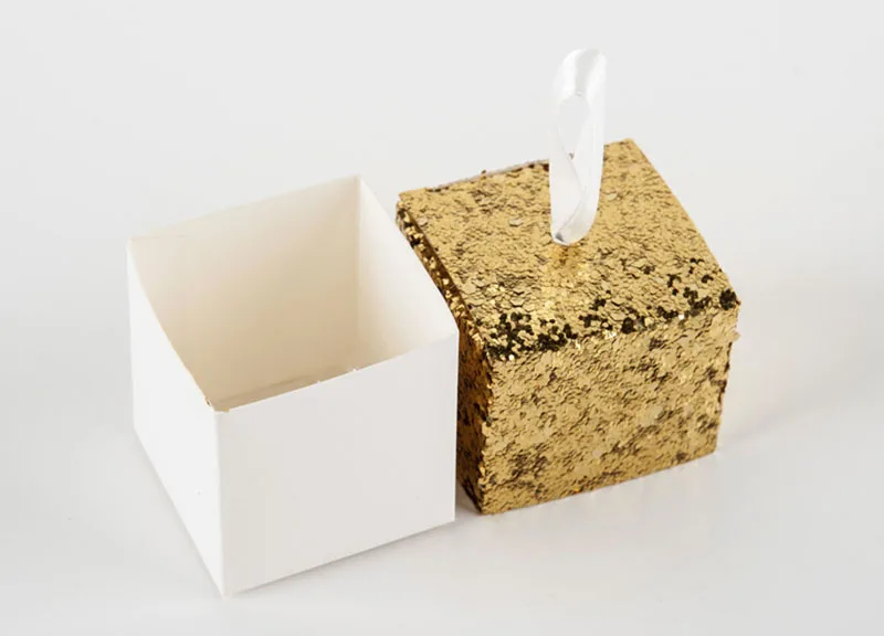 Gold Sequins Bling Bling Shining Candy Box Gift Packing Box - Buy Candy ...