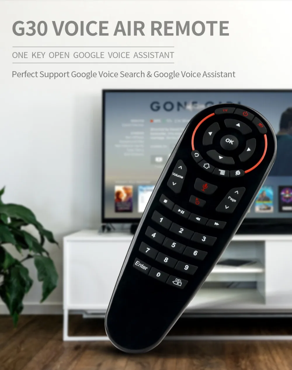 G30 Remote Control 2.4g Wireless Voice Air Mouse 33 Keys Ir Learning ...