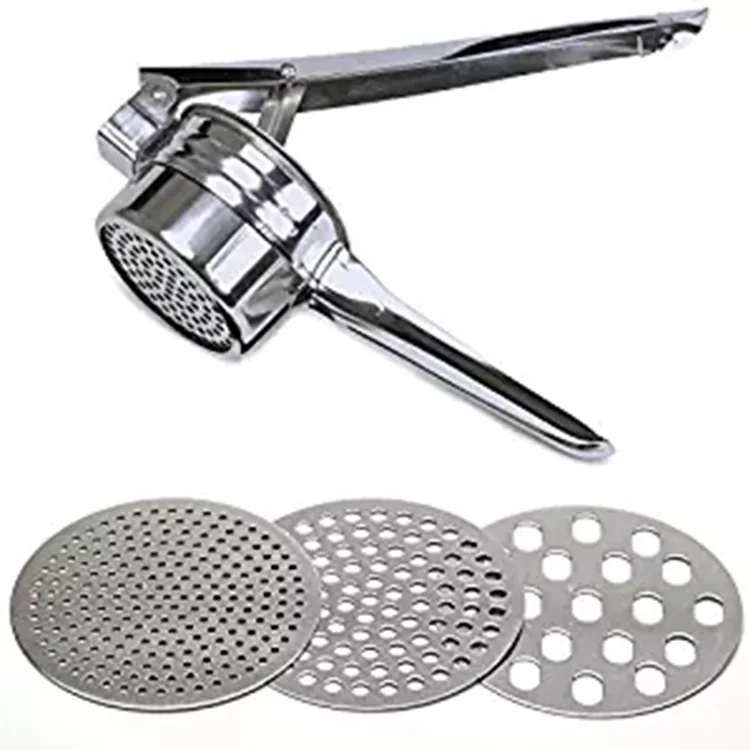Stainless Steel Food Press And Fruit Mashers With 3 Interchangeable ...