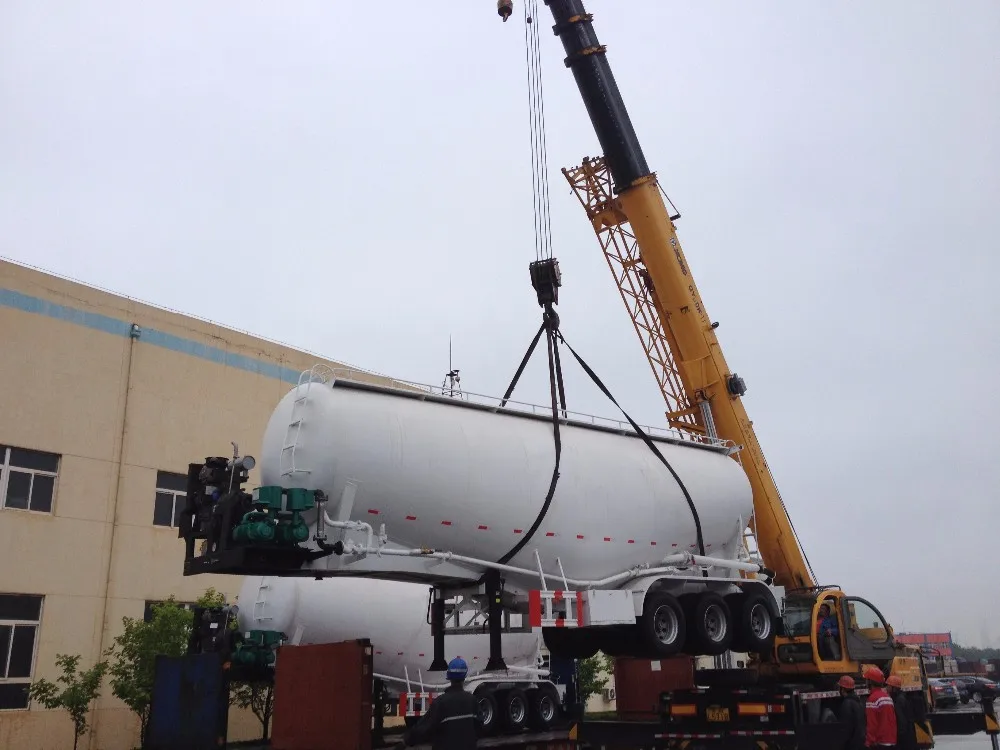 3 Axle Dry Bulk Lime Powder Tanker 40 Ton Land Plaster Silo Tank Semi ...