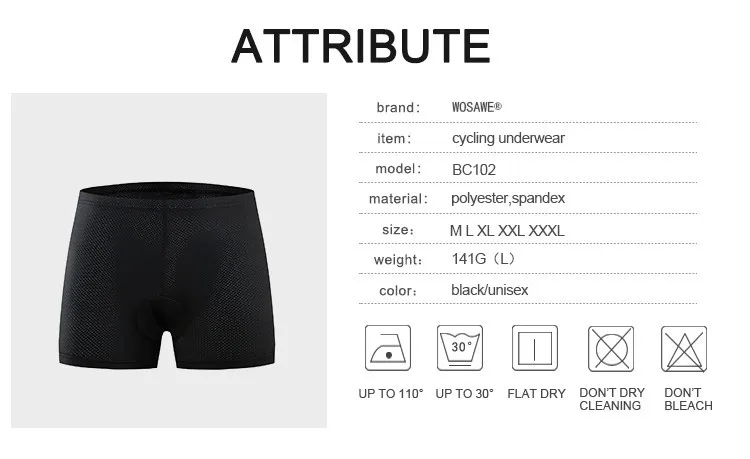 WOSAWE Unisex Cycling Underwear Cycling Shorts Cycling Pants ...