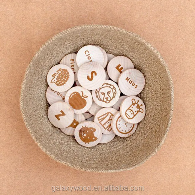 Custom Size Wooden Round Unfinished Engraved Wood Discs
