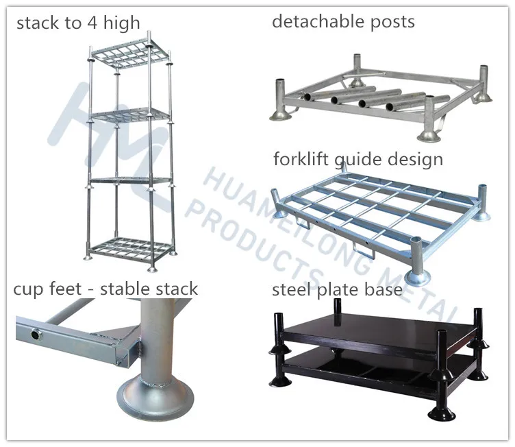 Steel Tube Mobile Foldable Stackable Steel Pallet Rack - Buy Foldable ...
