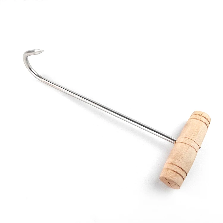 Stainless Steel Butcher Meat Processing Hooks For Butchering With Wood ...